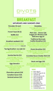 Main Restaurant Menu – Divots