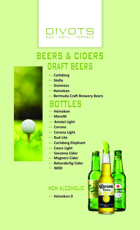 Main Restaurant Menu – Divots