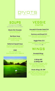 Main Restaurant Menu – Divots