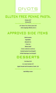 Main Restaurant Menu – Divots