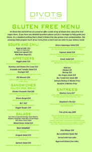 Main Restaurant Menu – Divots
