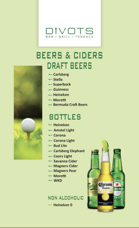 Main Restaurant Menu – Divots